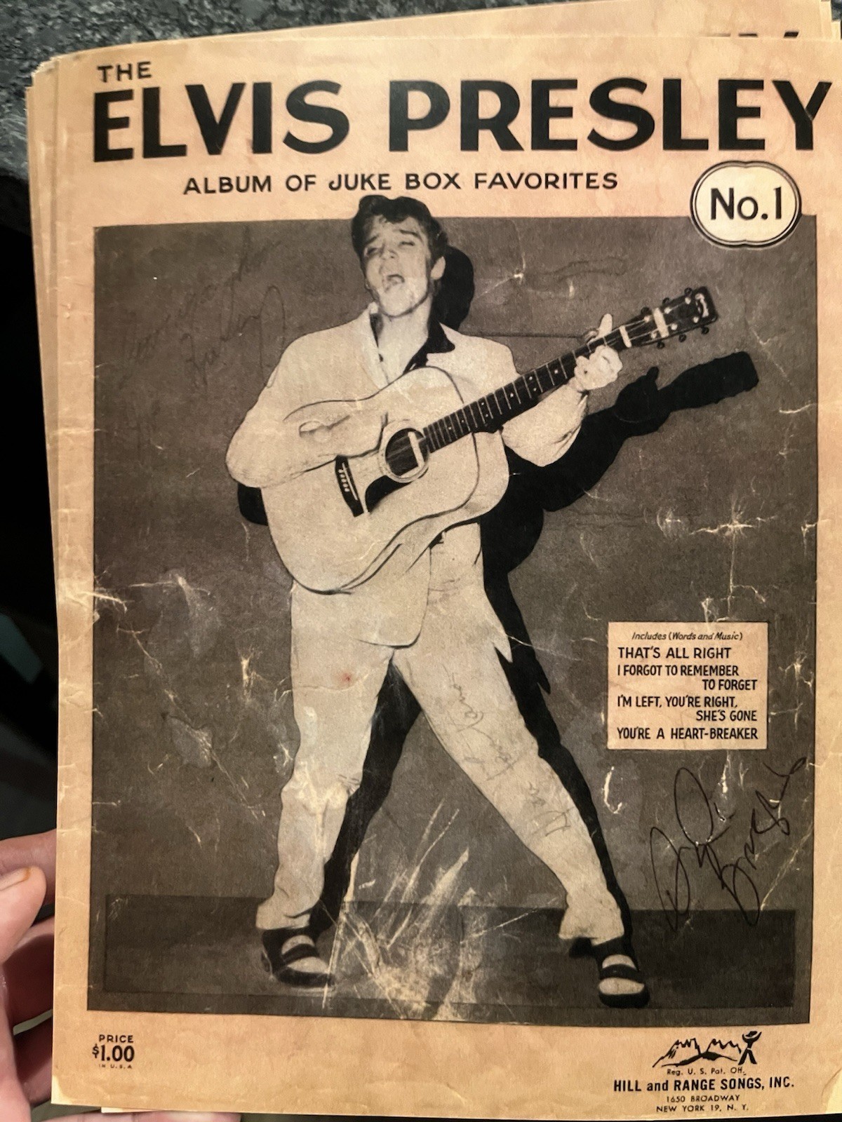 ELVIS PRESLEY AUTOGRAPHED 1955 1ST EVER CONCERT BOOK COVER REPRINT OF ...