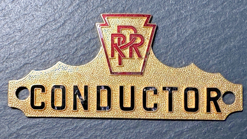 PRR PENNSYLVANIA RAILROAD KEYSTONE LOGO CONDUCTOR BADGE I396 | eBay
