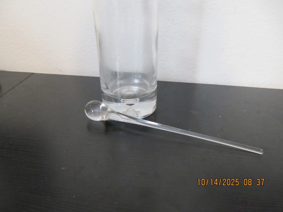 Vintage Mid Century Hand Blown Glass MARTINI PITCHER & GLASS STIRRER ...