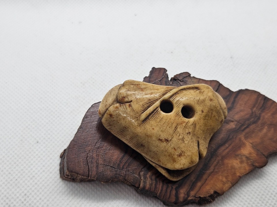 Antique Japanese Stag Antler Netsuke – Lotus Bud, Signed Kosaku, 19th C ...