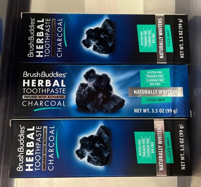 Brush Buddies Herbal Toothpaste 3.5oz Activated Charcoal Cool Mint 3 ...