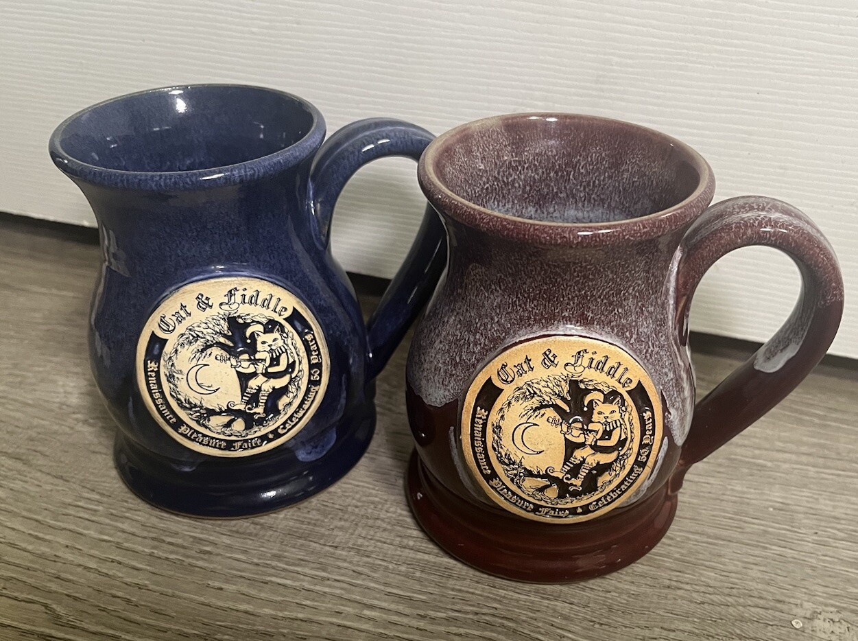Maryland Renaissance Festival Beer Mug cat fiddle celebrating 50 dears ...