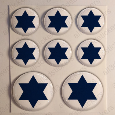 Israel Air Force Stickers Roundel Cockade 3D Adhesive Flag Resin Domed ...
