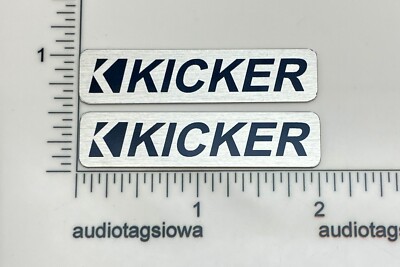 Kicker Speaker Badge 2" Silver Pair Logo Emblem Custom Made Aluminum | eBay