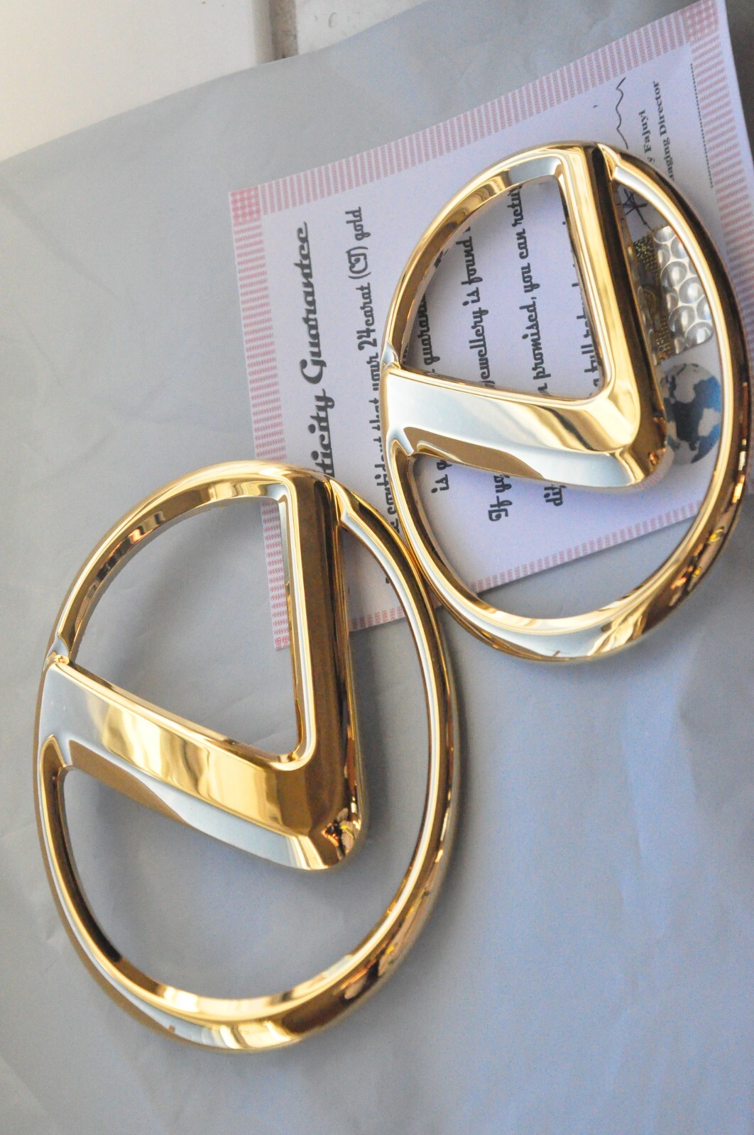 24K Gold Plated Lexus Badge RZ LS UX RX LC GX NX ES RC Car Front and ...