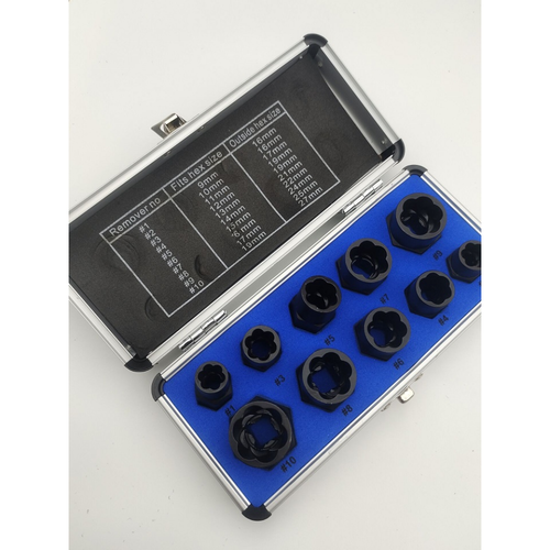 11pcs Damaged Bolt Nut And Lock Remover Twists Socket Set Screw ...