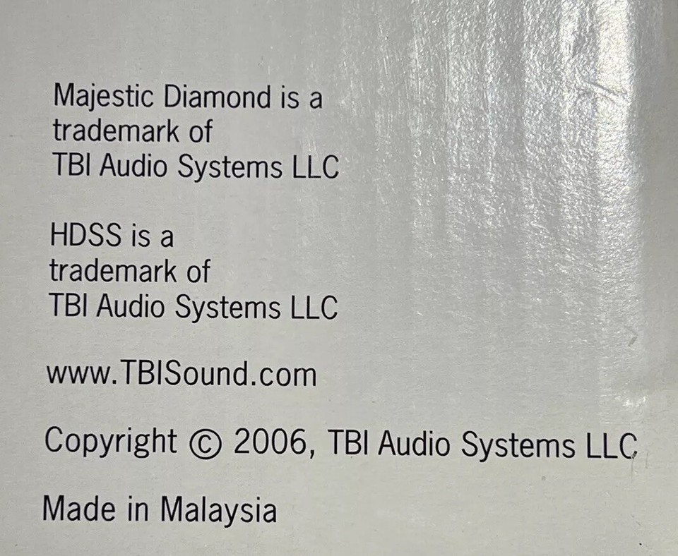 TBI Majestic Diamond HD55 Audio Monitor Speaker Set Pro Consumer ...