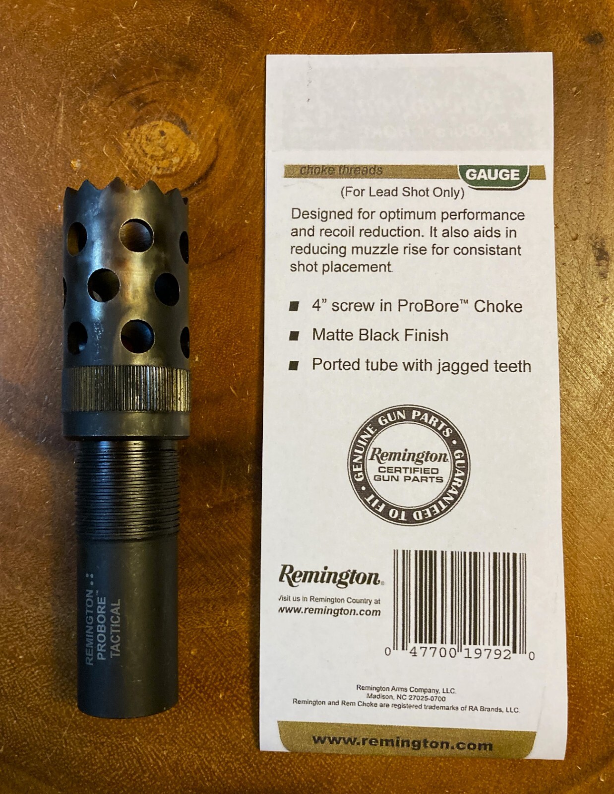 REMINGTON PRO BORE CHOKE TUBE ~ PORTED EXTENDED TACTICAL ~ R19792 ~ 12 ...