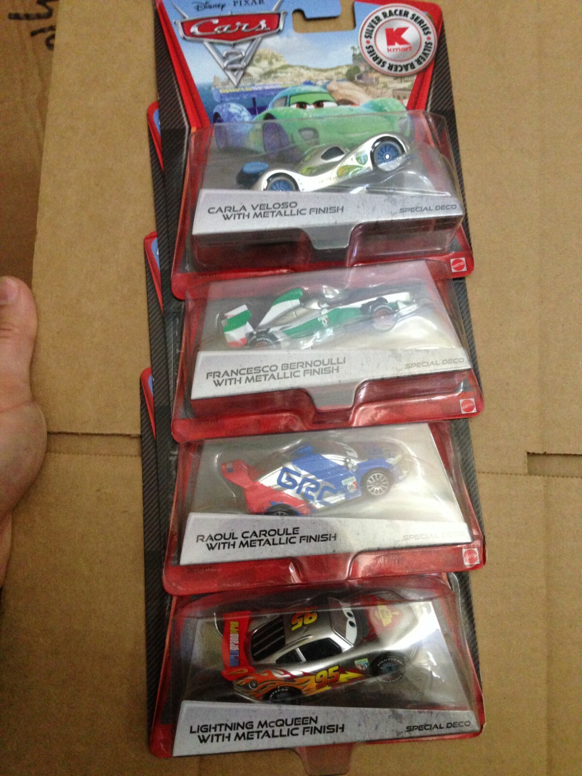 Disney Pixar Cars 2 METALLIC FINISH Kmart Day 1:55 scale Lot of 4x cars ...