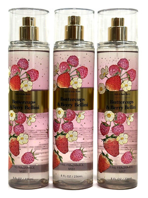 3 BATH & BODY WORKS BUTTERCUPS & BERRY BELLINI FRAGRANCE MIST BODY ...