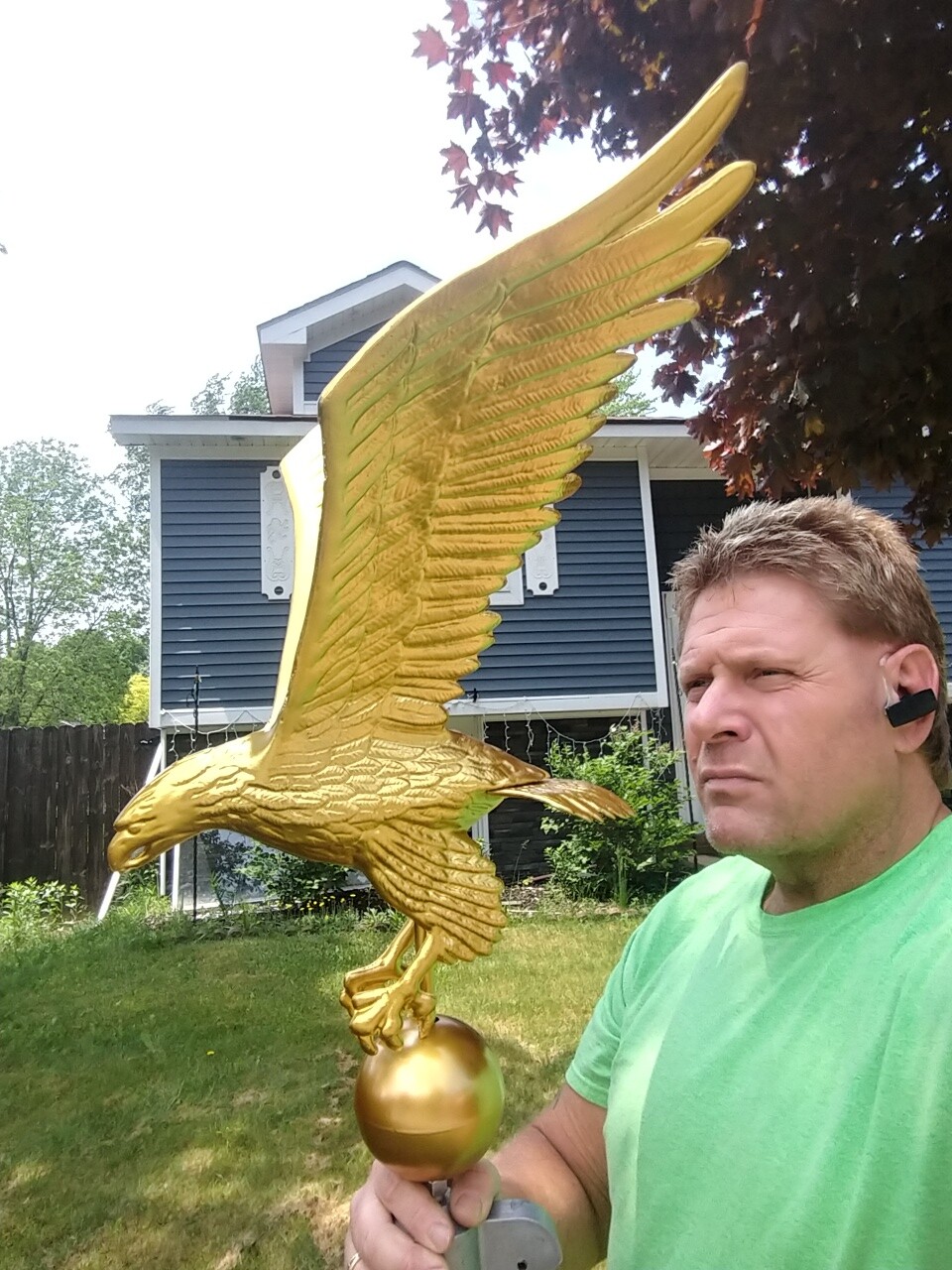 Flagpole Eagle Topper Decorative Gold Finial Globe Outdoor XX-Large 32 ...