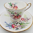 Vintage Roslyn Sweet Romance Blue Bow Orchid Demitasse Cup & Saucer ...