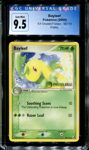 Bayleef - 35/115 - CGC 9.5 - EX Unseen Forces - Prerelease - Pokemon ...
