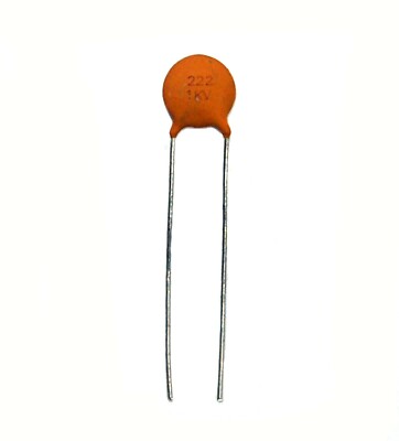 100pc Disc Ceramic Capacitor 222K 222 2200pF 1000V 1KV K ±10% Y5P RoHS ...