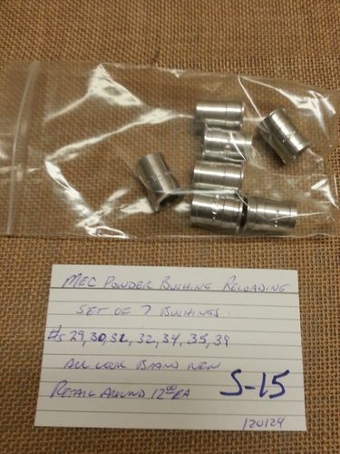 Set of (7) Mec Powder Bushings | eBay