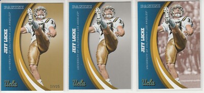 JEFF LOCKE 2015 UCLA COLLEGE RAINBOW LOT (4) #17 GOLD PARALLEL SERIAL ...
