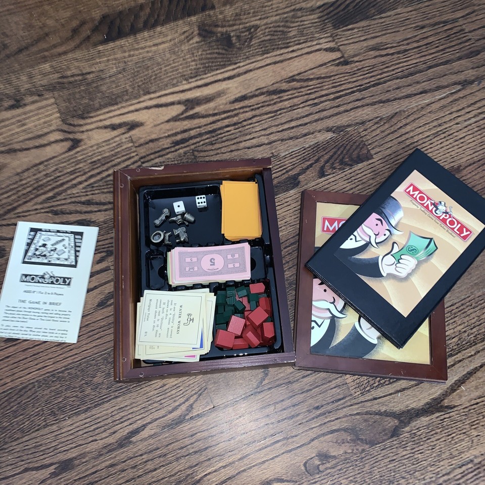 Monopoly Vintage Game Collection 2005 Wooden Book Edition - Complete VG ...