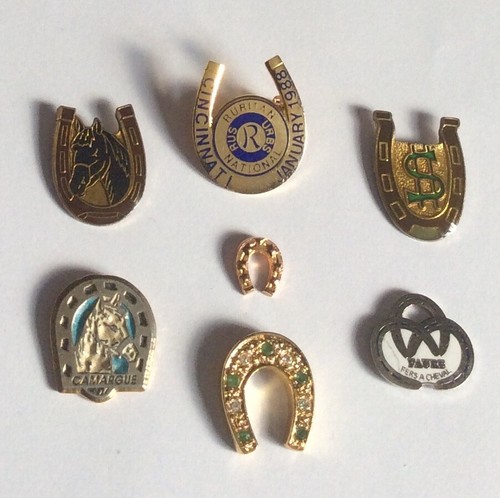 Lot 6 Pins FER A CHEVAL HORSESHOE + RARE RURITAN BROCH 1988 RUS URBS ...