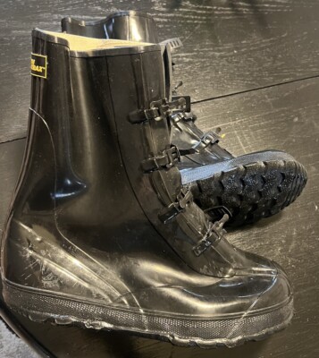 New Talon Trax Men’s Overboot 4-Buckle Black Rubber Waterproof Boots ...