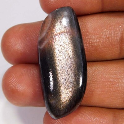 36.05Cts. Natural Purple Black Sunstone Crystal Fancy Cabochon Loose ...
