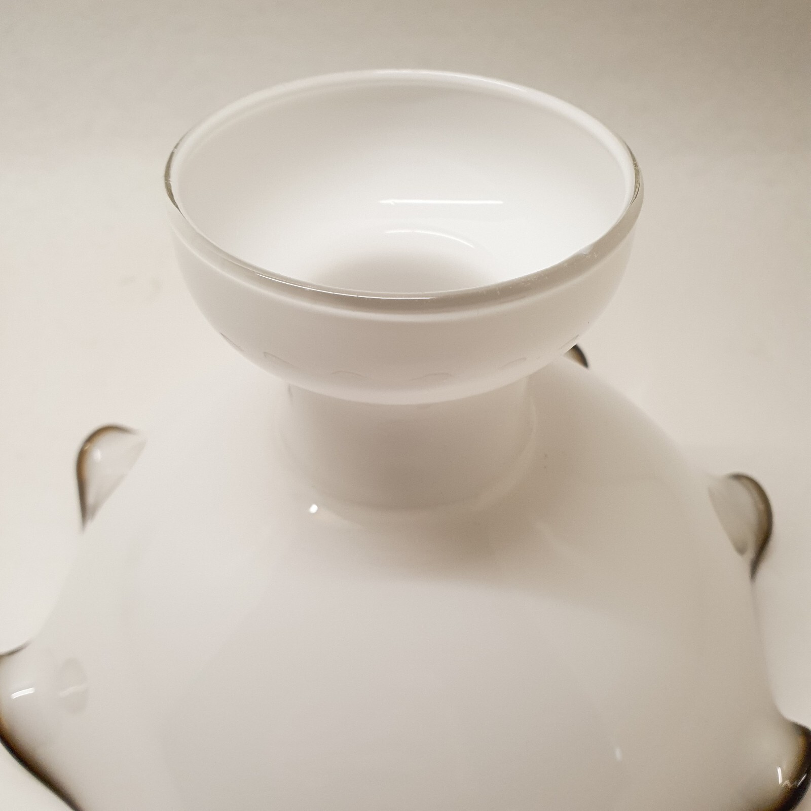 Antique Abat Day Tulip Lace Suspension Opaline White Jewelery Brown | eBay