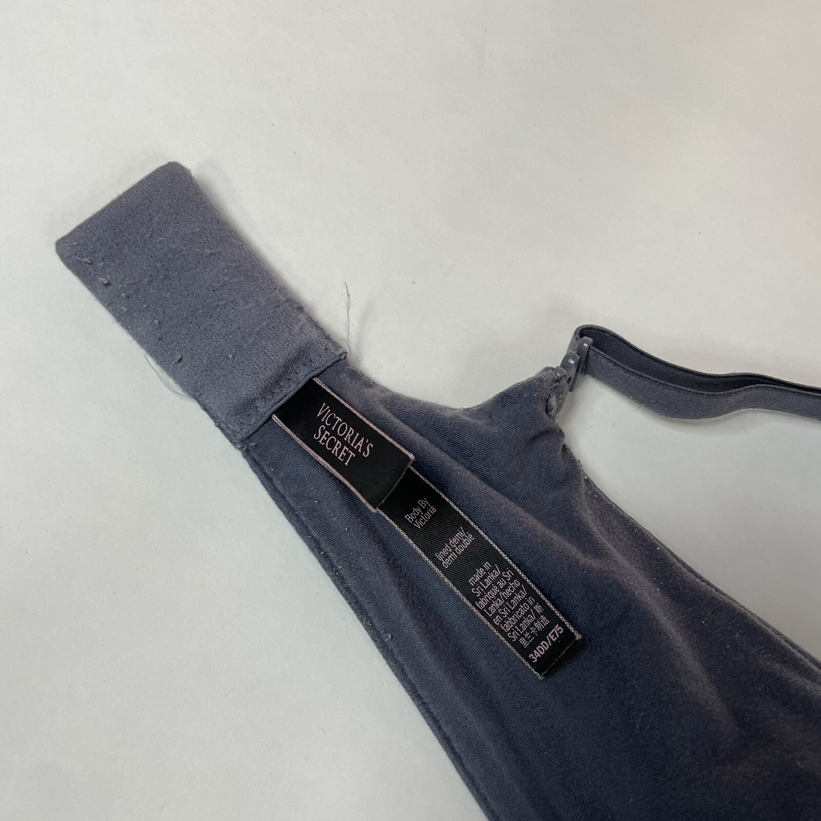 Body by Victorias Secret 34DD Lined Demi Bra Blue Gray Underwire #1308 ...