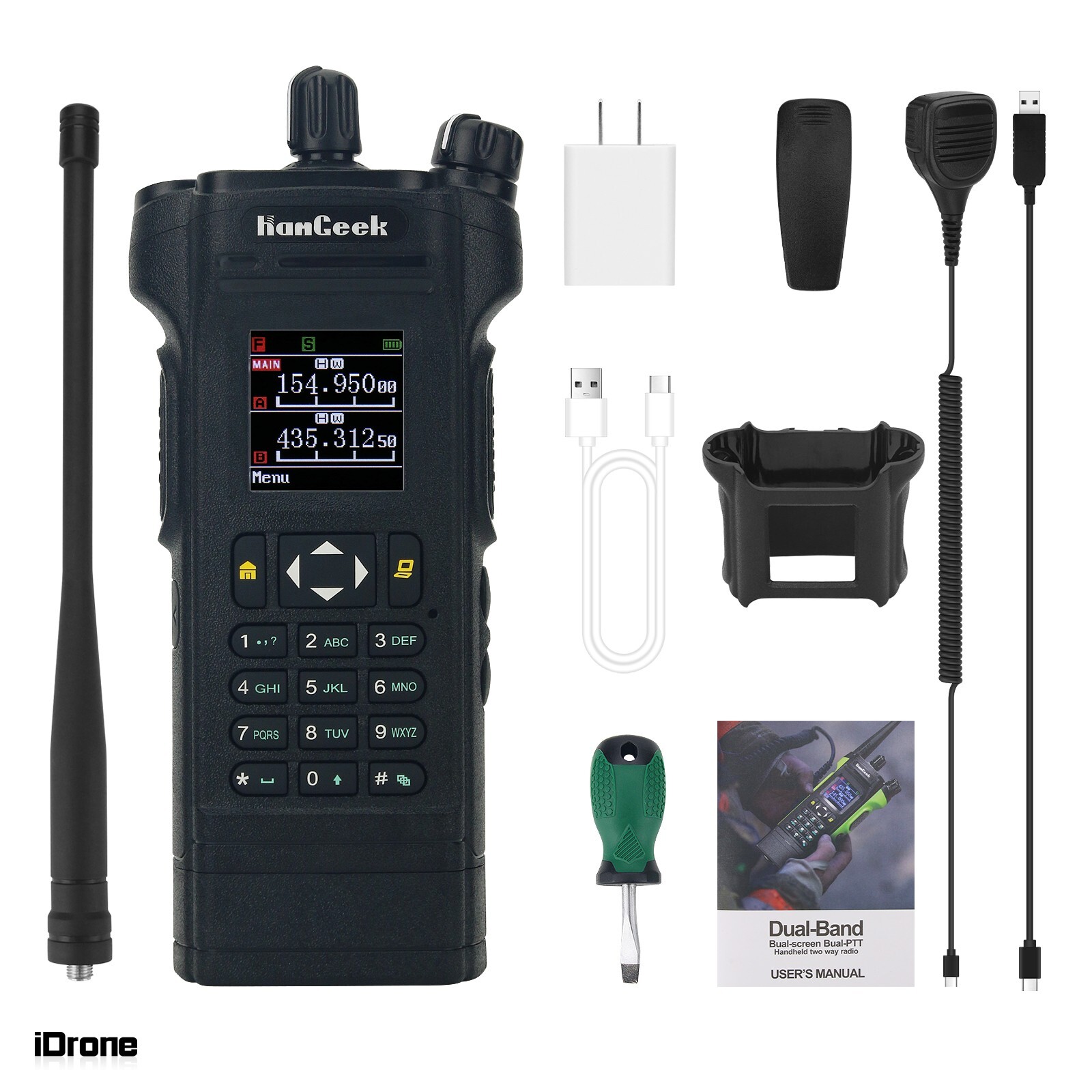 HAMGEEK APX-8000 12w Dual Band Radio VHF UHF Walkie Talkie with Dual ...