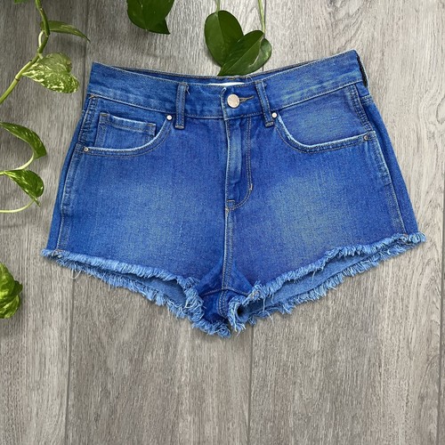 BULLHEAD High Rise Cut Off Jean Shorts Size 26 Womens Juniors Blue ...