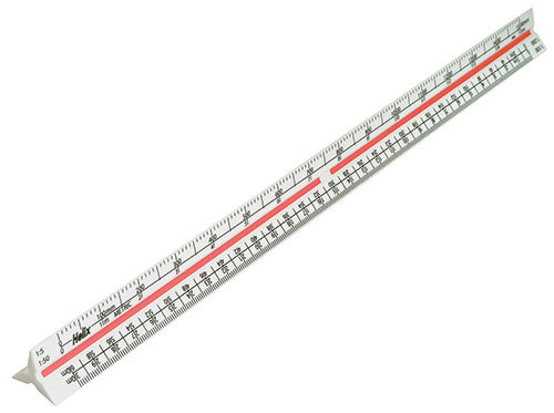 Helix Triangular Ruler Metric Scale White Plastic Solid Base 300mm 30cm ...