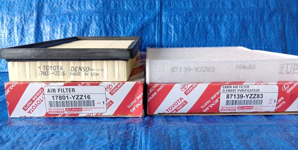 TOYOTA 17801-YZZ16 AIR FILTER & 87139-YZZ83 CABIN FILTER 2021-2025 RAV ...