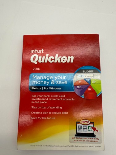 INTUIT QUICKEN 2016 DELUXE FOR WINDOWS Vista SP1/7/8/8.1 | eBay