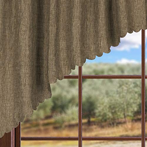 Soft Burlap Look Swag Curtains Rustic Natural Rod Pocket 36”W x 36”L ...