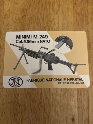 Rare Vintage Minimi M 249 Cal 5.56mm Gun NATO FN Herstal Military ...