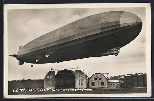 Airship LZ 127 Graf Zeppelin in front of the hall, postcard | eBay