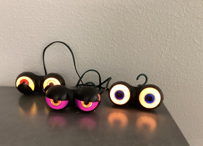 Vintage Halloween Eyeball String Lights Spooky Blinking Eyes Peep n ...