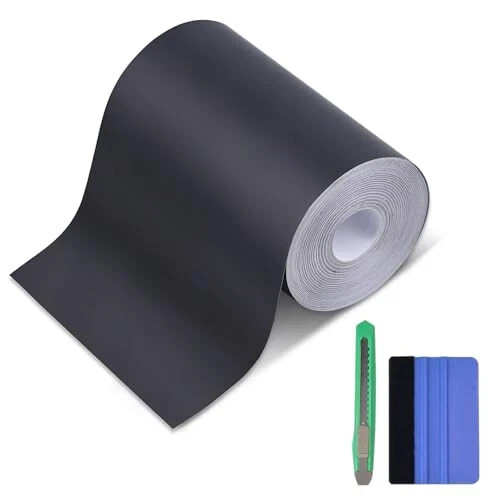 Matte Black Vinyl Wrap Tape Roll, 4 Inch x 30ft Self-Adhesive Black Out ...