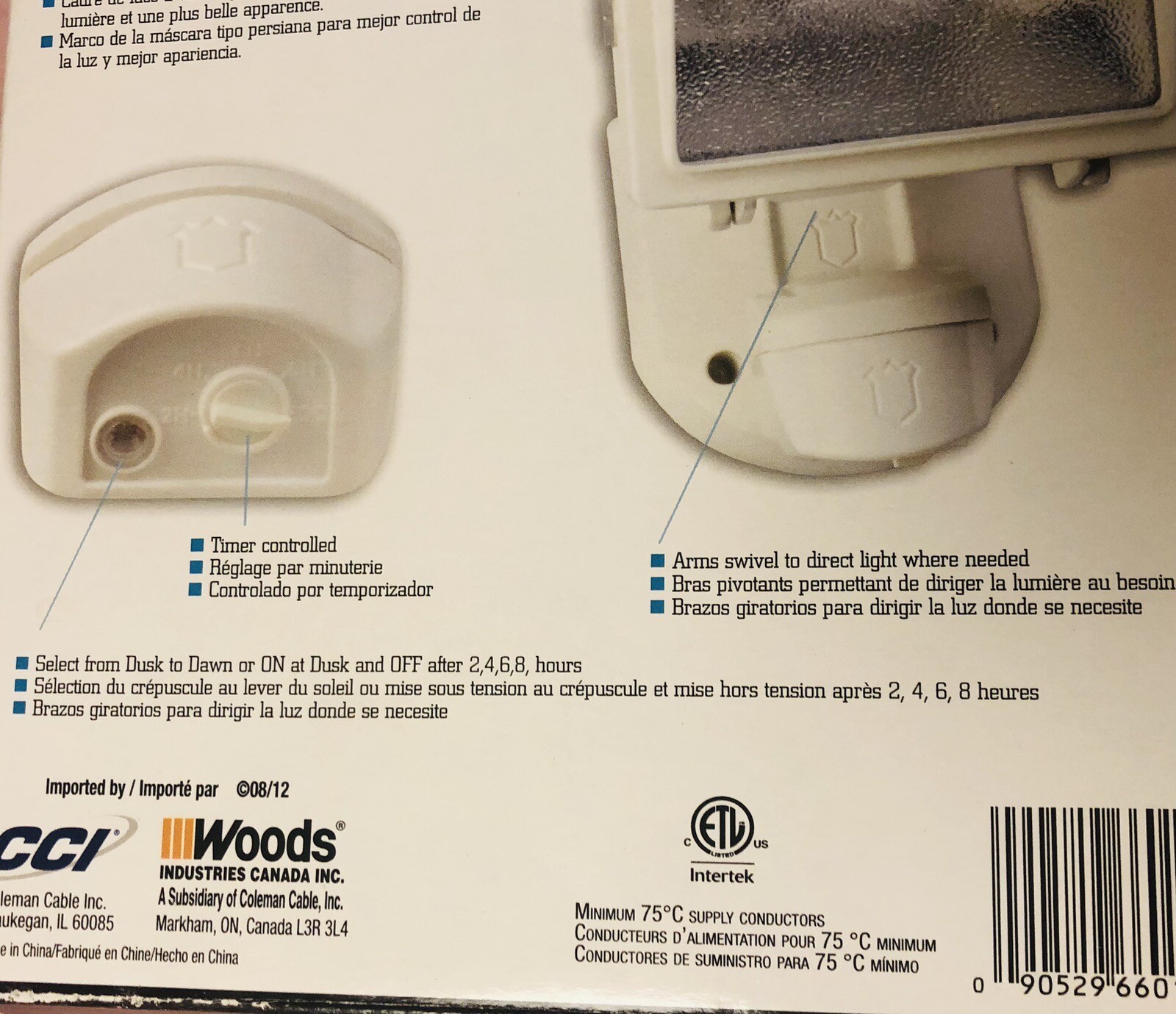 Designers Edge Security Light*Timer*New In Box*white Lamp*#L6014WH*bulb ...