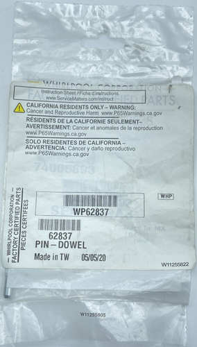 Whirlpool Washer Leveling Leg Pin #WP62837 *BRAND NEW* OEM | eBay