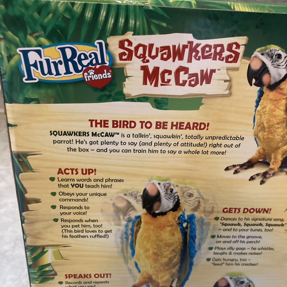 RARE FurReal Friends Squawkers McCaw 16" Remote Controlled Interactive ...