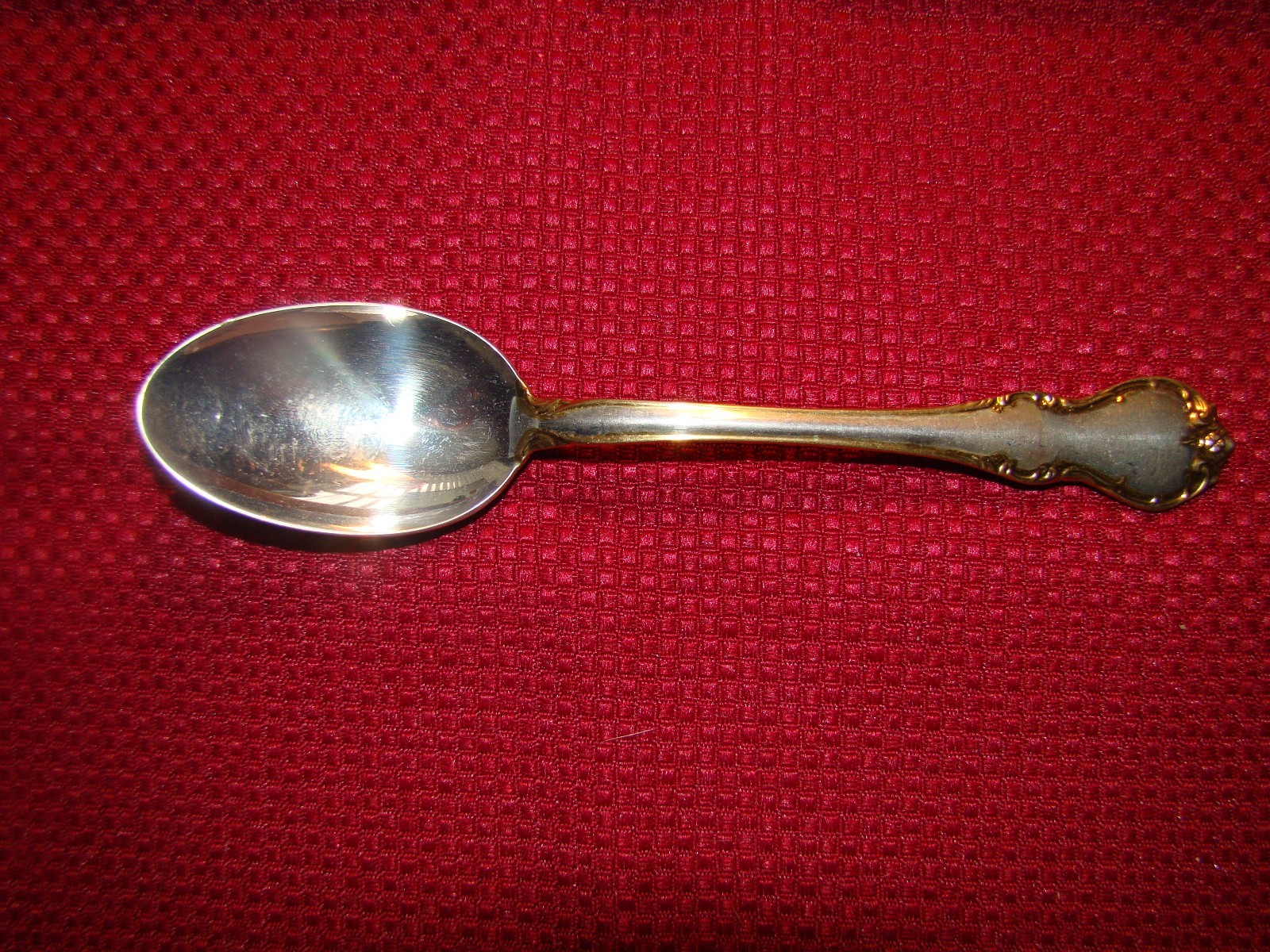 GORHAM CHANTILLY GOLD STERLING SILVER OVAL SOUP DESSERT SPOON NO ...