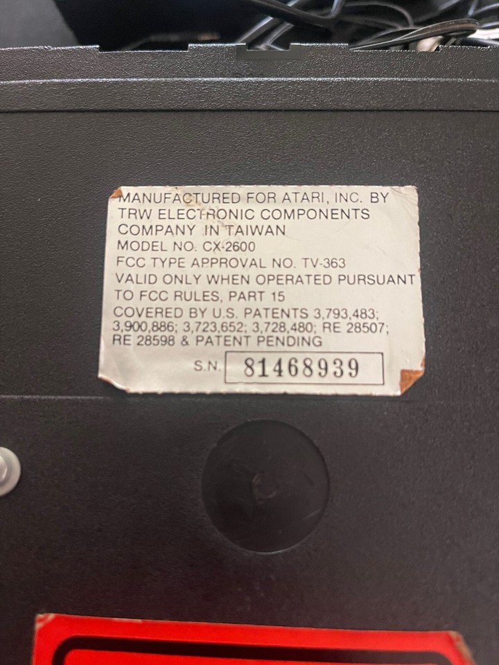 Vintage ATARI CX-2600 Console w/ 2 Joy sticks & 2 Paddle Tennis ...