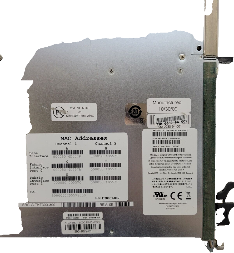 ADVANCED TCA 730-0030-94-002 D30031-002 RADISYS CARD 390-1079-01 - AS ...