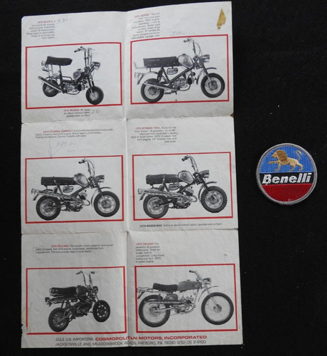 BENELLI COUGAR SPRITE COBRA VOLCANO DYNAMO BUZZER HORNET MOTORCYCLE ...