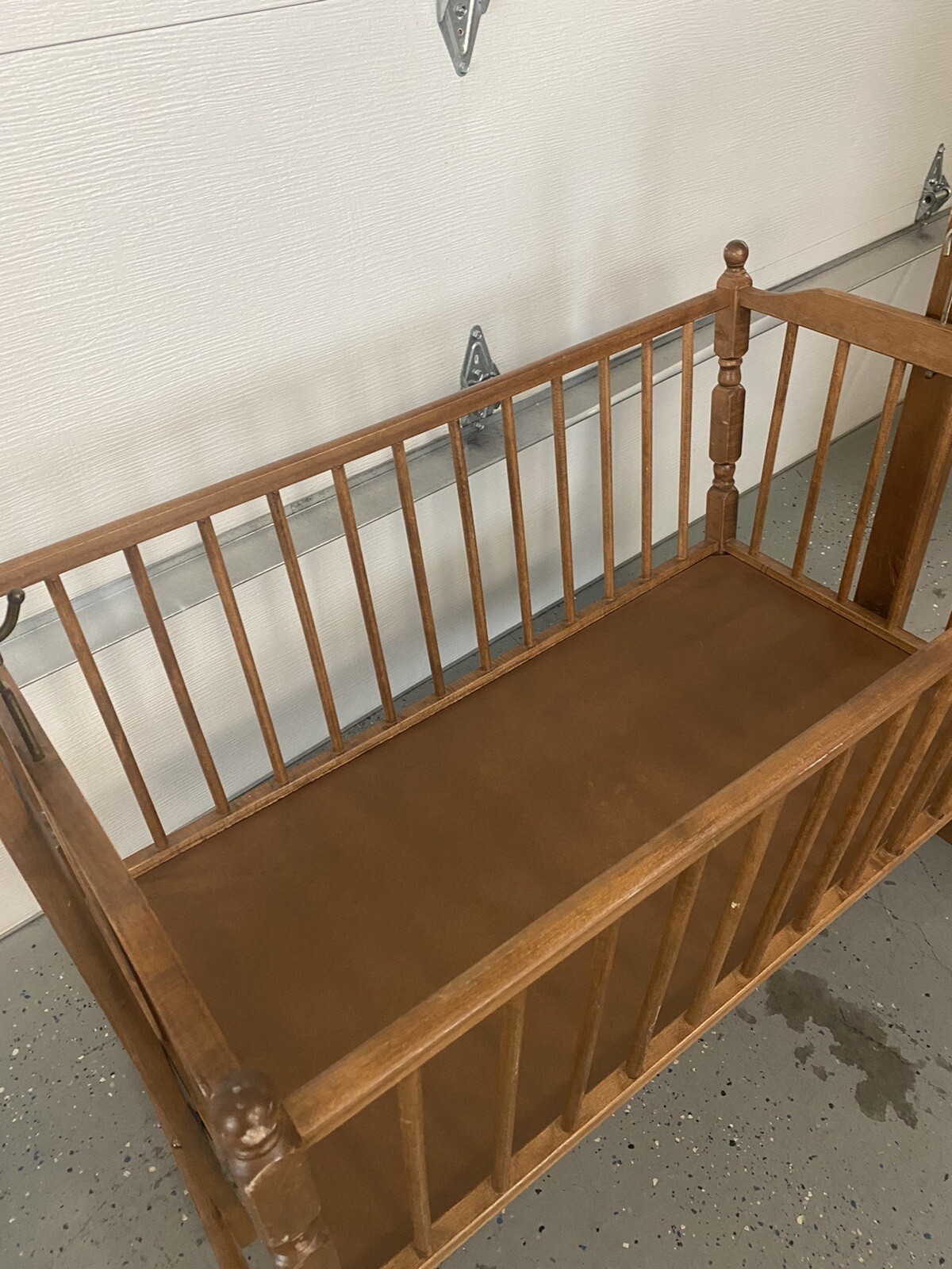 Vintage Wooden Spindle Portable Baby Cradle /Rocker/Crib | eBay