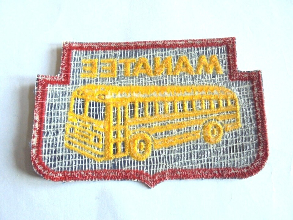 Vintage Manatee (County Florida?) School Bus Iron On Patch | eBay