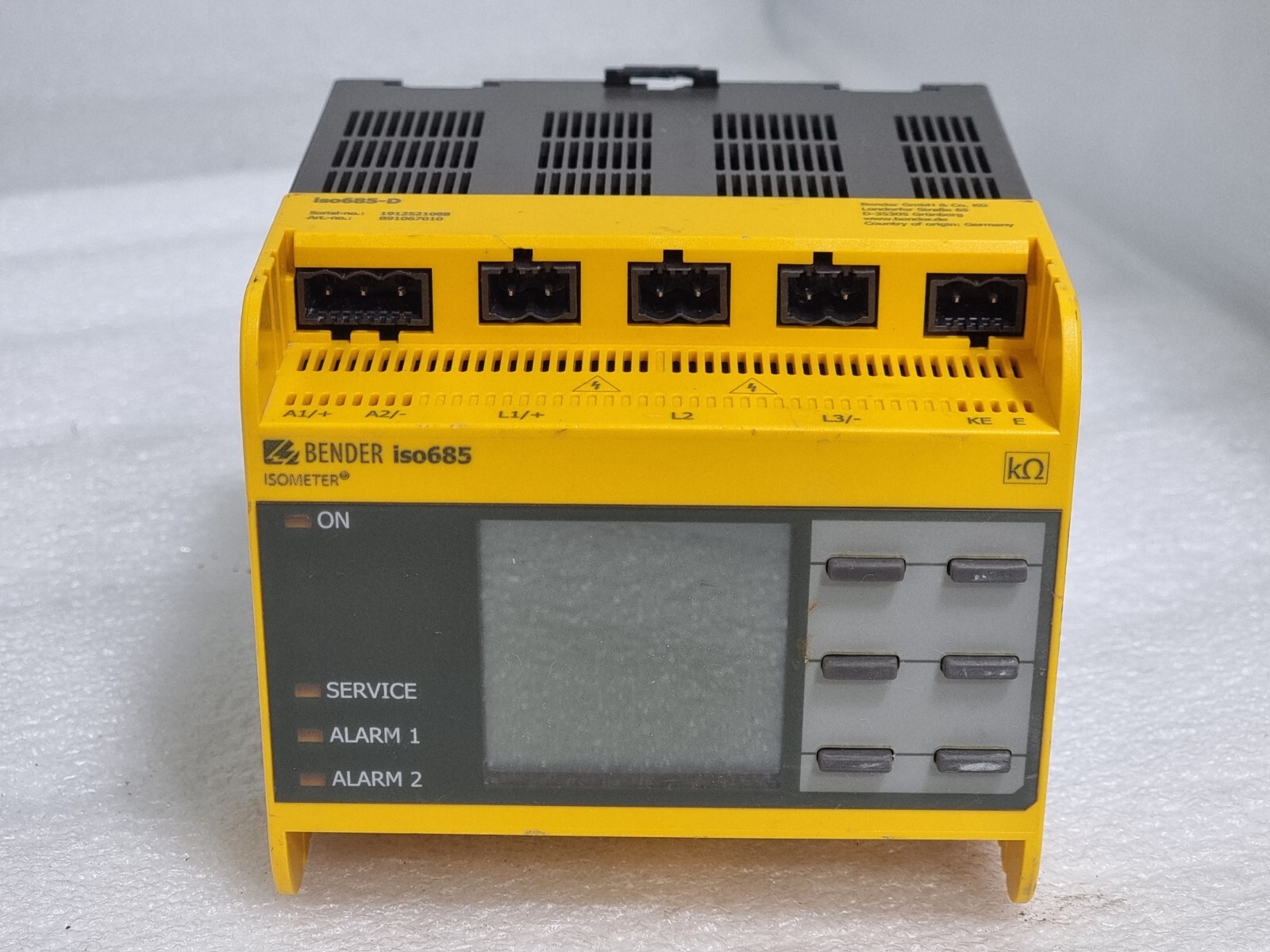 BENDER ISO685-D B91067010 DIGITAL GROUND FAULT MONITOR / GROUND ...