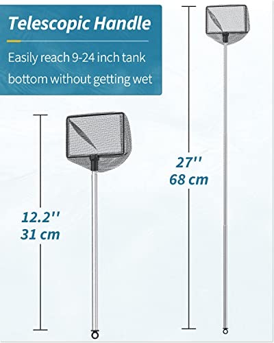 Pawfly 3.8 Inch Telescopic Aquarium Net Fine Mesh Small Fishnet with ...