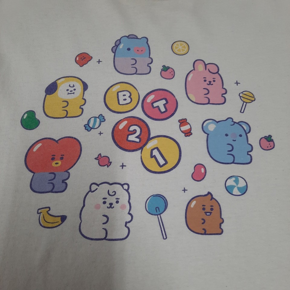 Women's BTS B21 Family T-shirt Size Small KPOP Music Band Tee Colorful ...