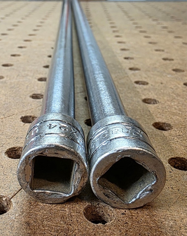 (TWO) Snap-On Tools FX24 24" Chrome Friction Ball Extensions 3/8" Drive ...