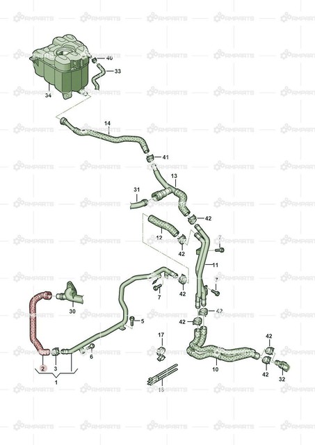 Touareg Coolant Hose 7P0121156L Genuine for sale online | eBay